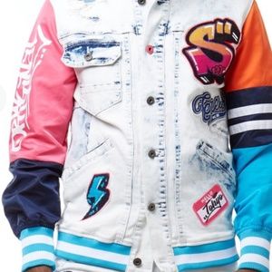 Smoke Rise | Jackets & Coats | Nwt Smoke Rise Denim And Nylon Graffiti ...